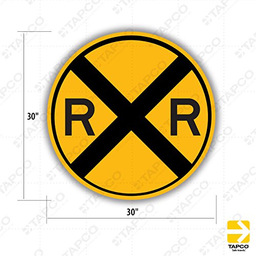 Tapco W10-1 Diamond Grade Cubed Circle Railroad Sign, Legend "Railroad ...