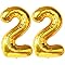 Amazon.com: KatchOn, 22 Balloon Number Gold - 40 Inch | 22 Number ...