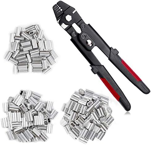 SPEEDWOX 10 Inches Crimping Pliers with 180 Pcs Aluminum Double Barrel ...