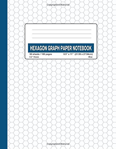 Hexagon Graph Paper Notebook - 0.2" Hexes (Blue-100): 100 Pages Small ...