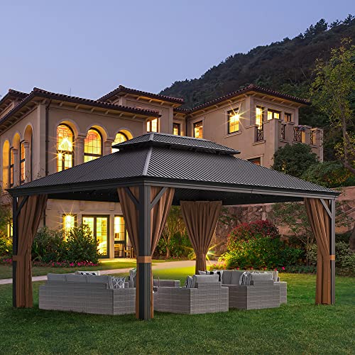 Snapklik.com : Greesum 12x16 Hardtop Metal Gazebo, Outdoor Galvanized ...