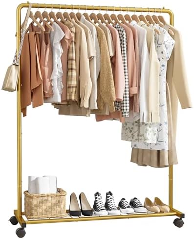 Amazon.com: Sakugi Clothes Rack - Clothing Rack with Storage Mesh Shelf ...