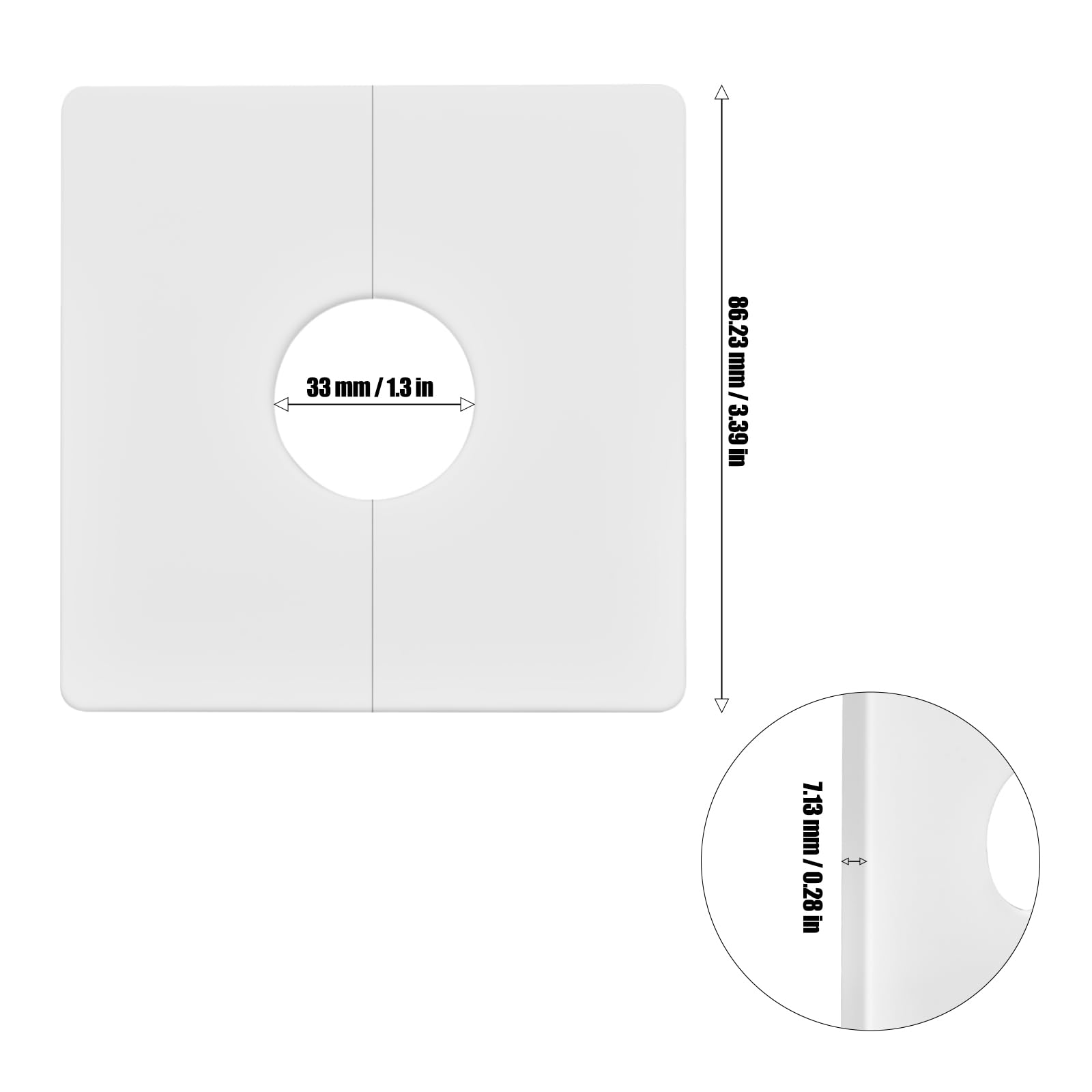 Snapklik.com : 2 Pcs Wall Split Flange Plastics Square Shaped ...