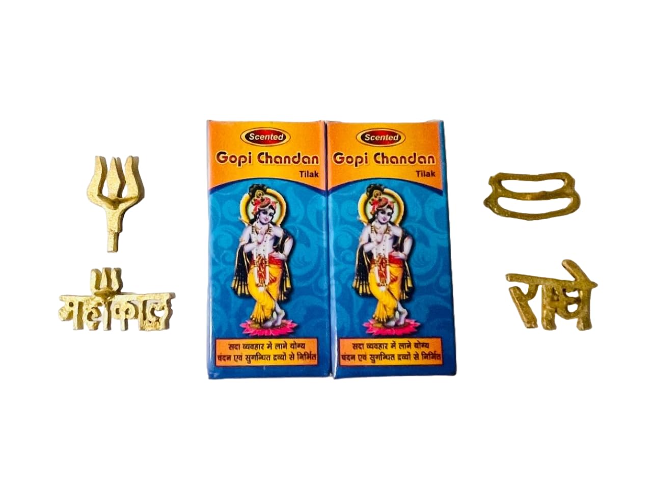 Pack of 2 Orginal Gopi Chandan Stick (120 gm) with 4 Chandan Stamp ...