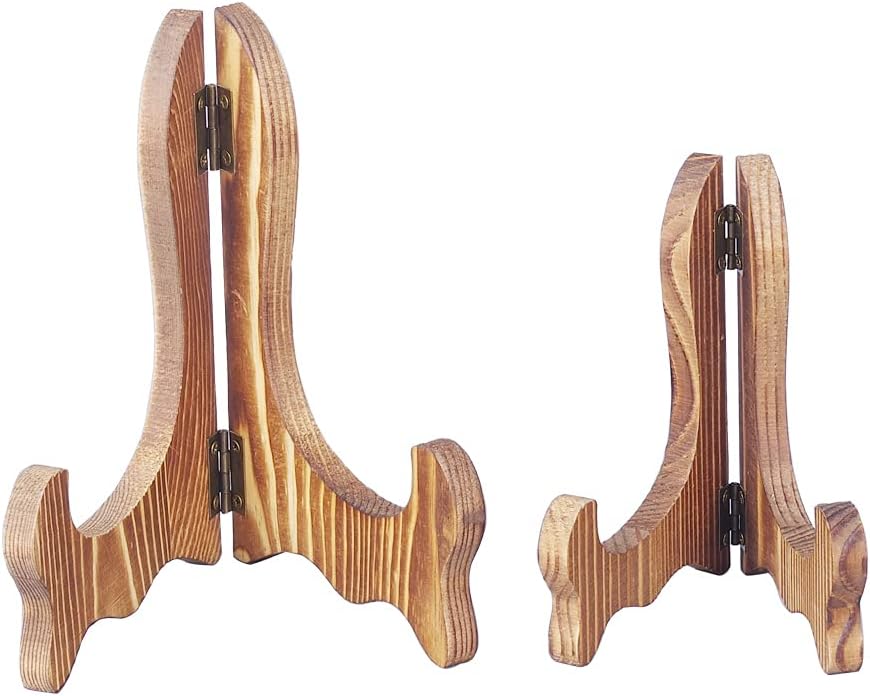 Amazon.com: MIUPOO Wooden Display Stand,Black Wooden Photo Holder Stand ...