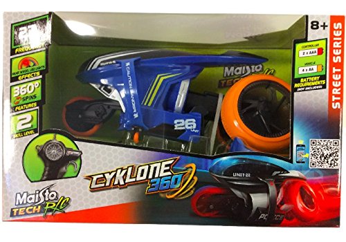 Maisto Tech RC Cyclone 360 Light Up Rear Wheels - Blue Orange : Amazon ...
