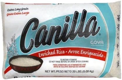 Amazon.com : Goya Canilla Enriched Extra Long Grain Rice, 20 LB, Arroz ...