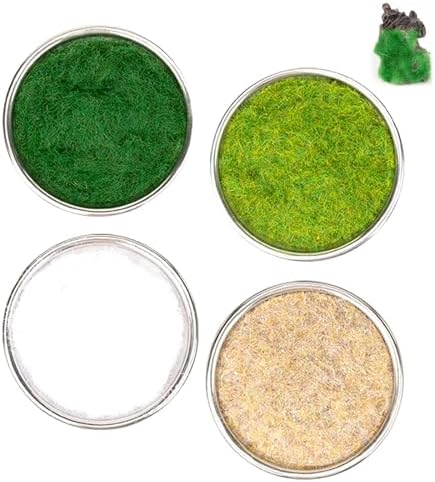 Fake Grass for Model Making 4 Pack 3mm Nylon Static Grass Powder 30g ...