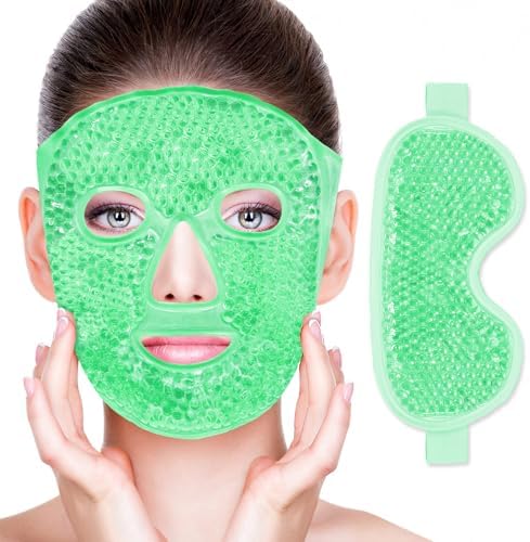 Amazon.com : Cooling Eye Mask and Ice Face Mask Set for Reducing ...