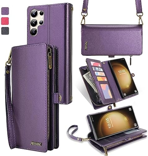 Amazon.com: QIXIU for Samsung Galaxy S22 Ultra Wallet Case[Wireless Charging]:Faux Leather ...