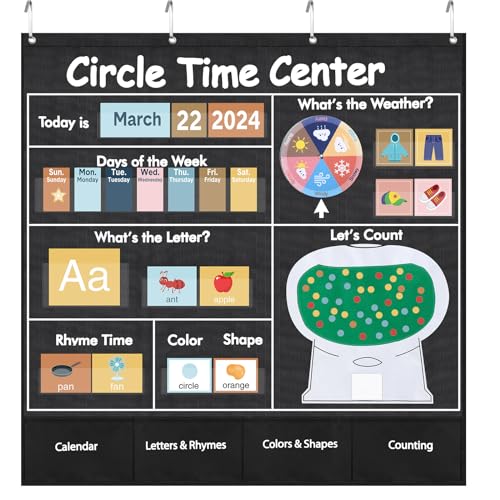 Snapklik.com : 222 Pcs Circle Time Center Pocket Chart Calendar Set ...
