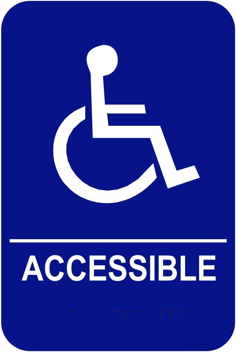 Amazon.com : ADA Compliant Handicap Accessible Sign |Blue : Office Products