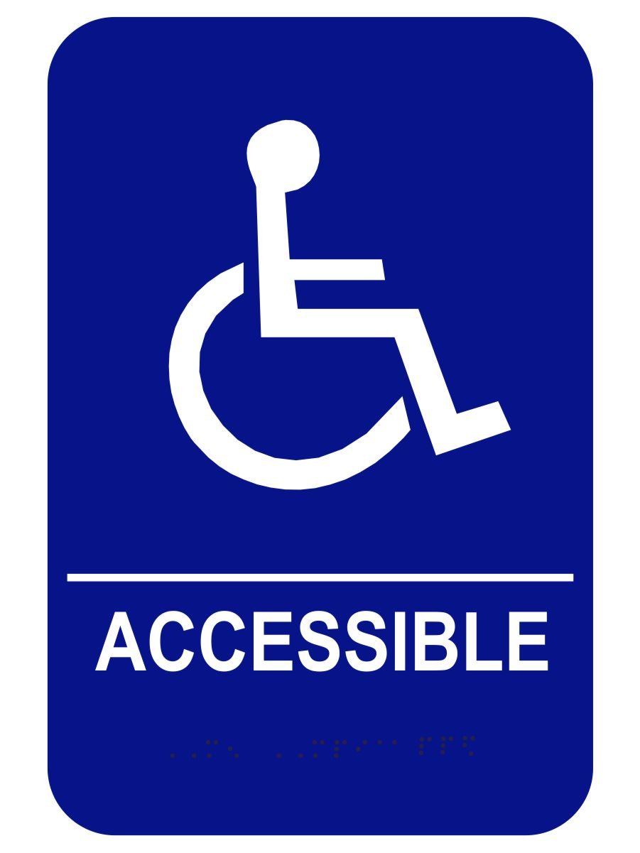 Amazon.com : ADA Compliant Handicap Accessible Sign |Blue : Office Products