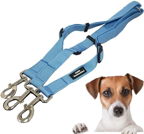 3 Way Lead Splitter Adjustable 46-73cm Dog Leash Heavy Duty Coupler ...