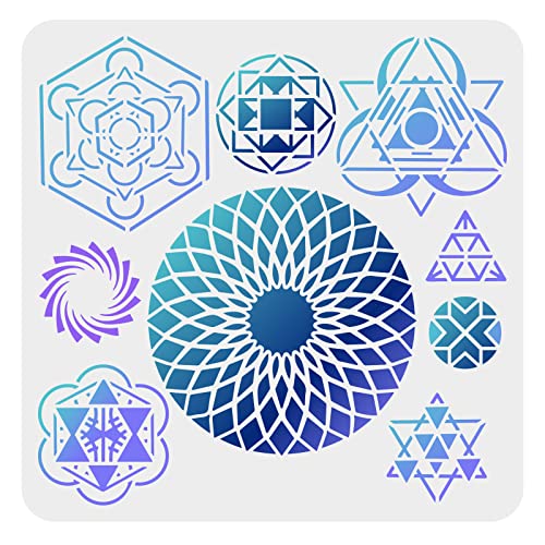 FINGERINSPIRE Cosmos Infinity Symbols Stencil 30x30cm Sacred Geometry ...