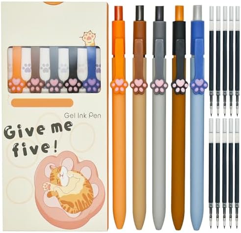 Amazon.com: Maydahui 5 Pcs Cute Cat Paw Gel Pens with 10 Pcs Extra Ink ...
