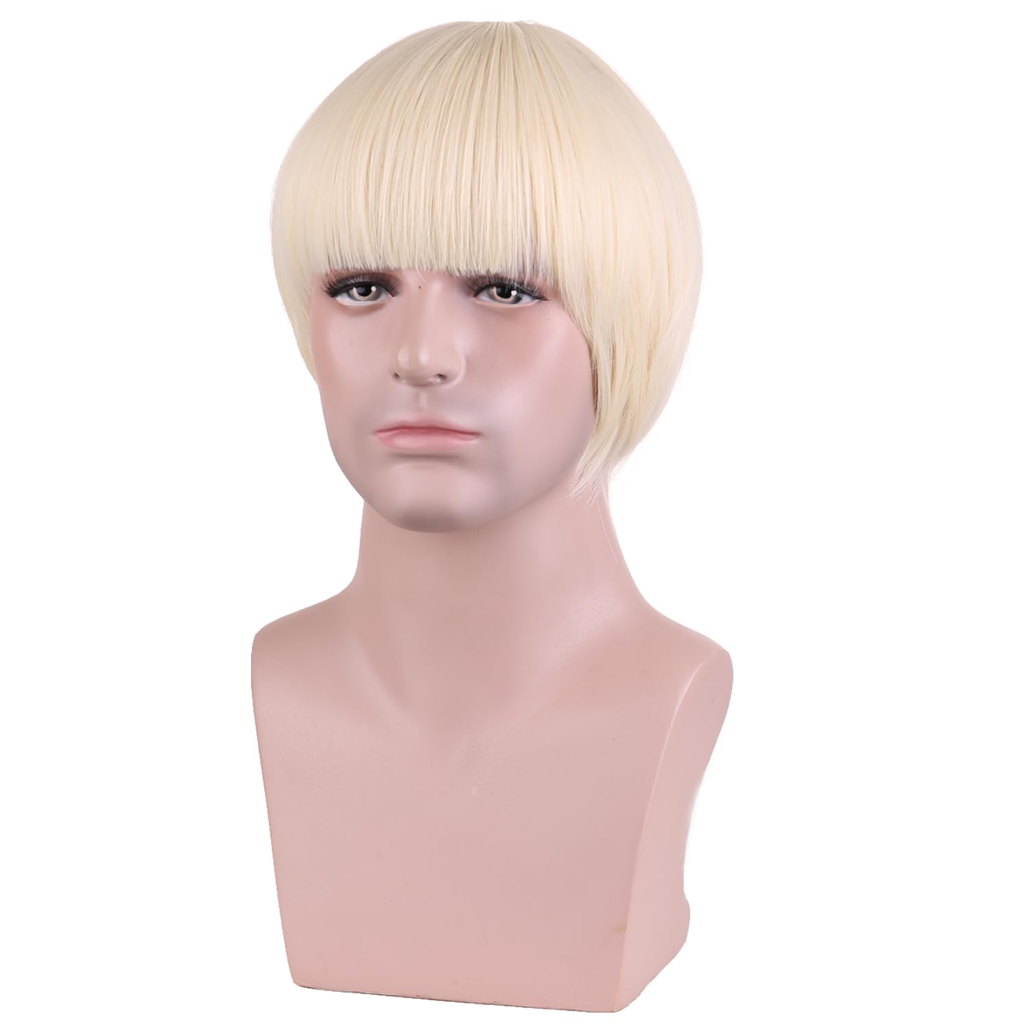 Snapklik.com : MAGQOO Short Mushroom Wig Men 60s 80s Bowl Cut Wigs Old ...