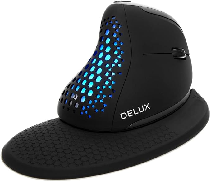 DELUX Seeker Wireless Ergonomic Vertical Mouse with OLED Screen and ...