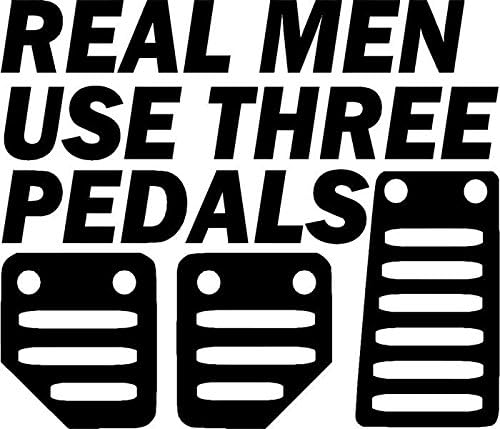 Amazon.com - Real Men Use Three Pedals Funny Vinyl Decal Sticker Bumper ...