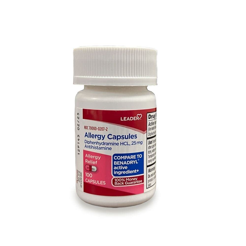 Snapklik.com : Leader Allergy Relief Antihistamine Diphenhydramine HCI ...