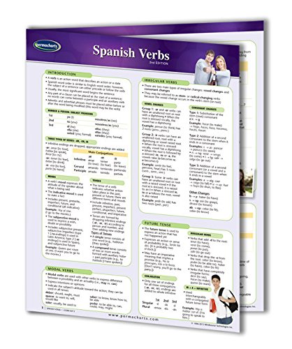 Spanish Verbs Guide - Languages Quick Reference Guide by Permacharts ...