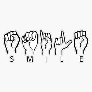Amazon.com - Smile - American Sign Language (Asl) Sticker Vinyl ...