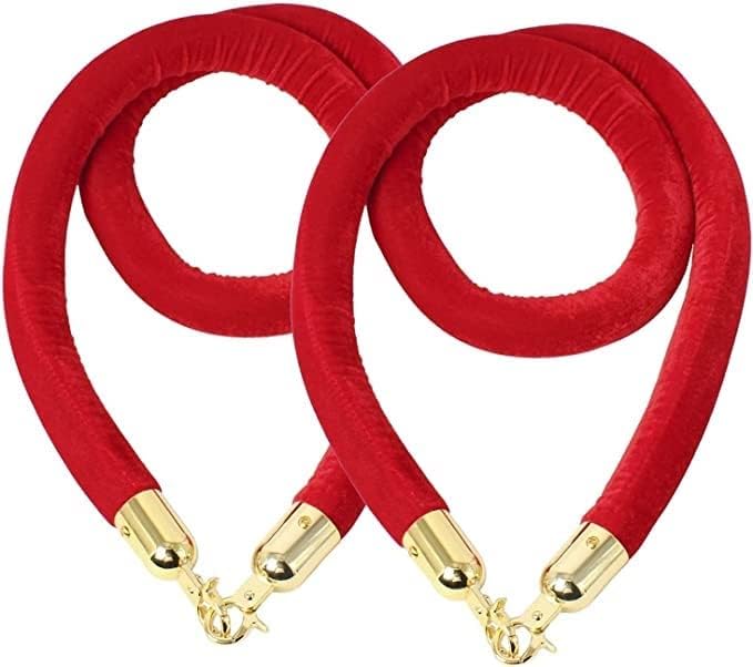 Amazon.com: Red Queue Barrier Ropes with Gold Plated Hook, Velvet ...