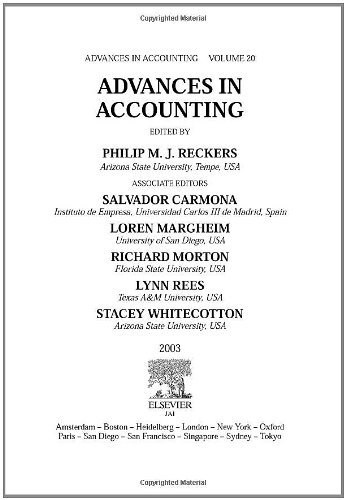 Advances in Accounting (ISSN Book 20) (English Edition) eBook : Reckers ...