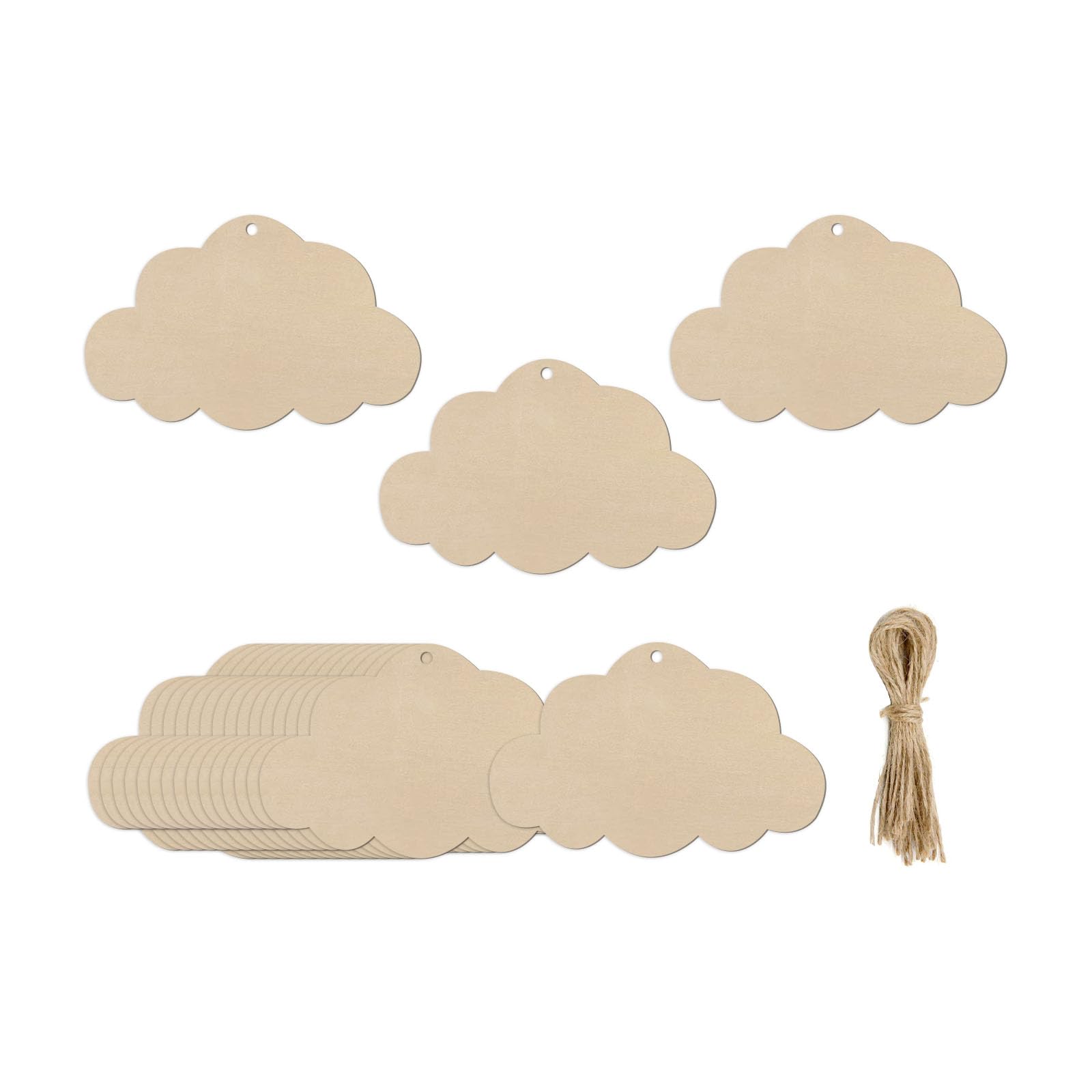 Amazon.com: 20pcs Cloud Shape Wooden Cutouts DIY Craft Blank Cloud ...