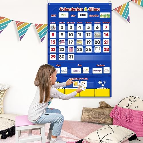 Snapklik.com : Godery Spanish Calendar And Weather Pocket Chart ...