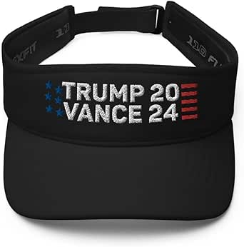 Trump Vance 2024 Embroidered Visor, JD Vance VP Trump 2024 Black at ...