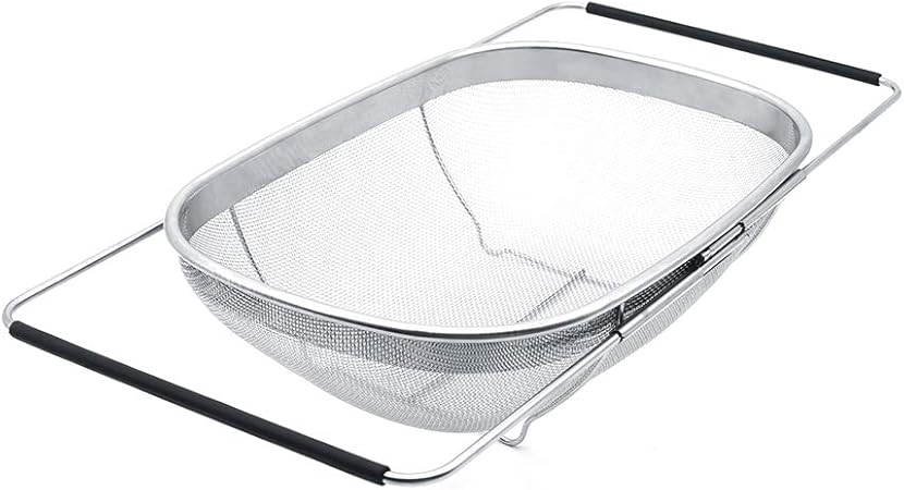 Amazon.com: Over the Sink Colander Strainer Basket with Rubber Grip, 6 ...