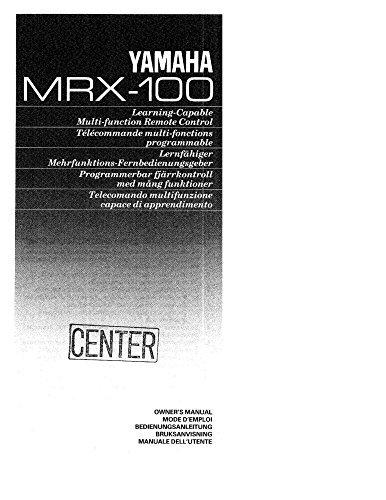 Amazon.com: Instruction Manual for Yamaha MRX-100 Remote Control Owners Instruction Manual ...