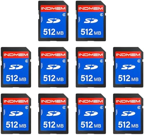 Amazon.com: INDMEM SD Card 512MB, 10 Packs Class 4 512MB Flash Memory ...