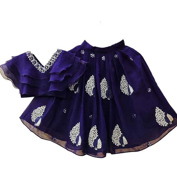 Buy Tejam Kids Girls Georgette Thread Work Designer Kids Lehenga Choli ...