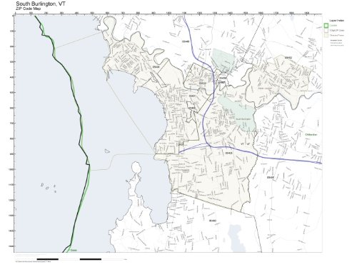 ZIP Code Wall Map of South Burlington, VT ZIP Code Map Not Laminated ...