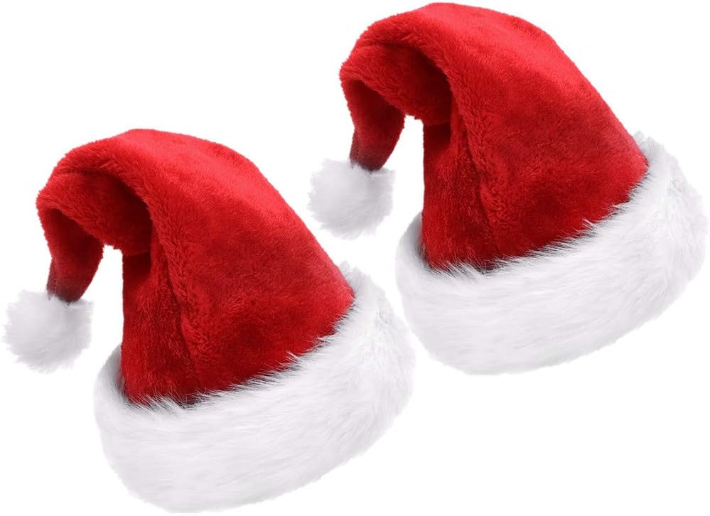 Amazon.com: Kinteshun Christmas Santa Hat,Thickened Double-layered ...