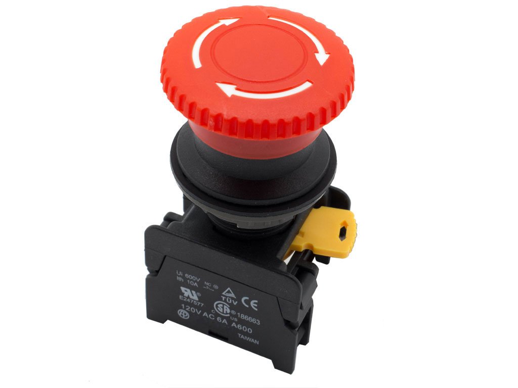 Alpinetech MBL22 Red 22mm 1NC Emergency Stop Push Button Switch Estop ...