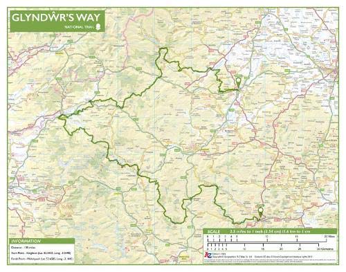 Buy Glyndwr's Way National Trail Road Map (National Trail planning maps ...
