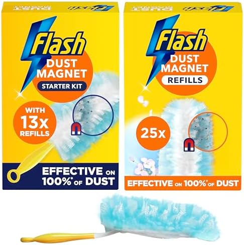 Flash Duster Dust Magnet Starter Kit Value Pack, 1 Handle + 13 ...