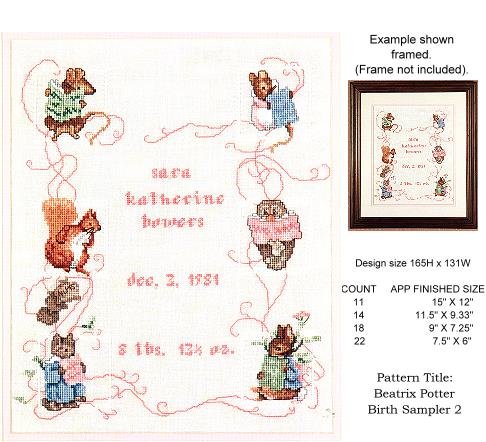 Beatrix Potter Birth Sampler II (Book 551): Jeanne Bowers: Amazon.com ...