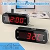 Amazon.com: 2 in 1 Alarm Clock, Indoor Thermometer, Digital Clock,Turn ...