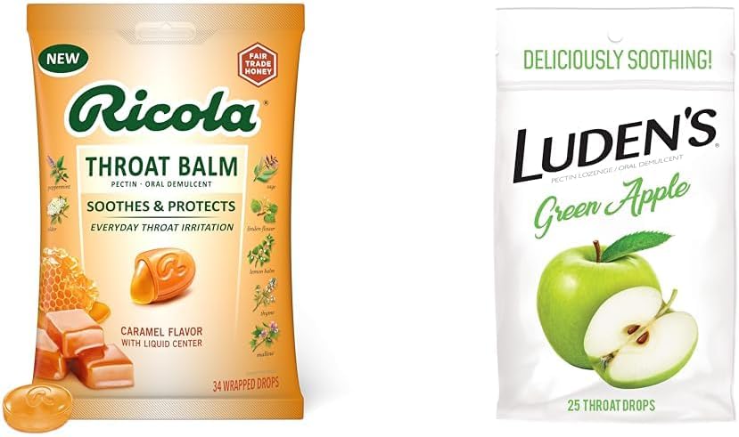 Amazon.com: Ricola Caramel Throat Drops, 34 Count & Ludens Green Apple ...