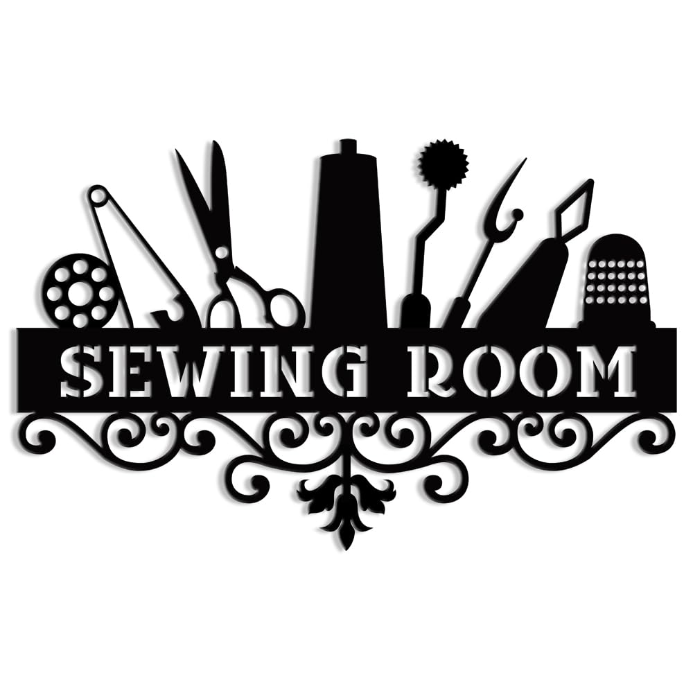 Amazon.com : XORT Sewing Room Sign, Metal Sewing Sign, Sewing Machine ...