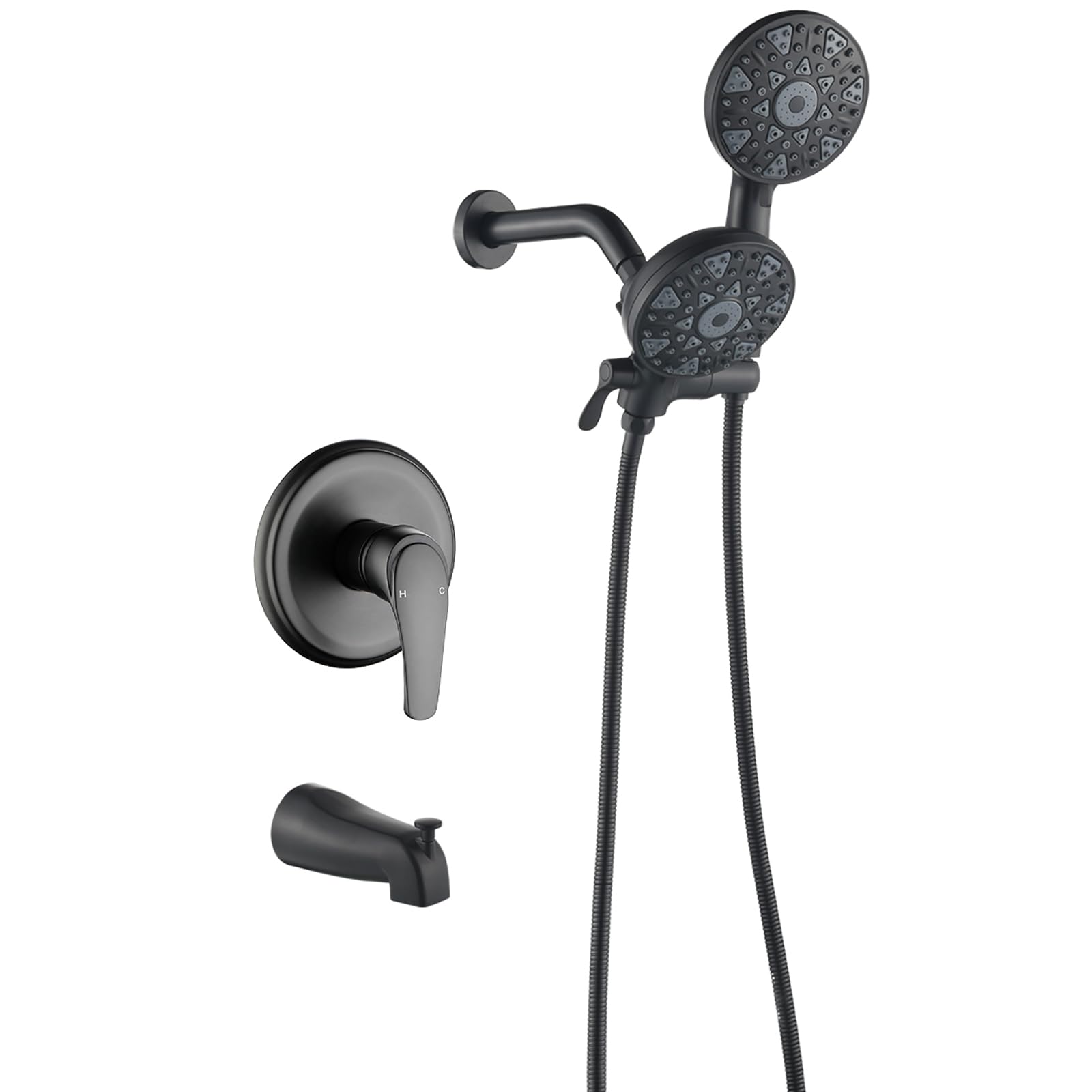 Tub and Shower Faucet Set Complete Shower Tub Kit Dual Shower Head and ...