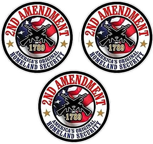 Amazon.com: 3 Piece2nd Amendment American Flag Stickers – 2 Inch USA ...