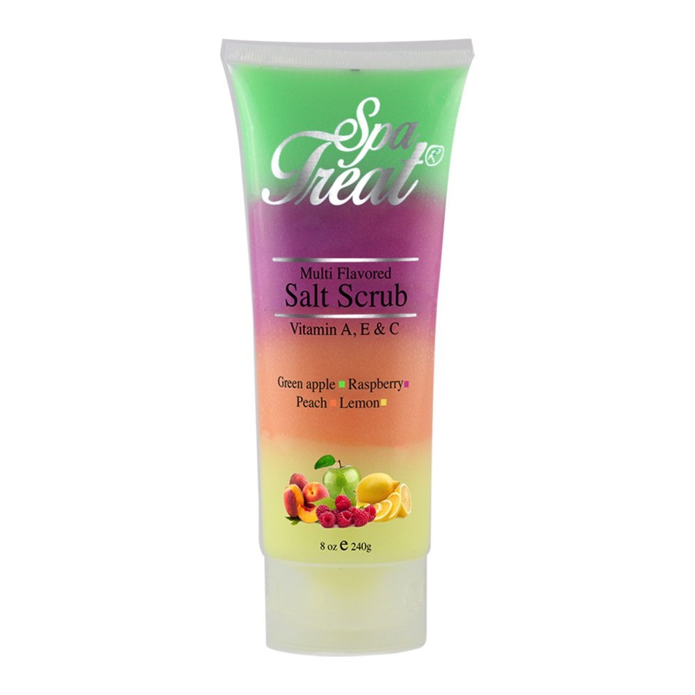 Amazon.com: Spa Treat Salt Scrub, Green Apple/Raspberry/Lemon/Peach, 8 ...