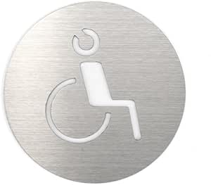 Amazon.co.jp: Wheelchair Wheelchair Disabled Sign Sign Pictogram Round ...