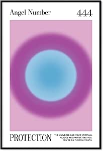 Teevoke 16x24 - Angel Number 444 Poster, Protection, Aura Gradient Print, Spiritual Posters ...