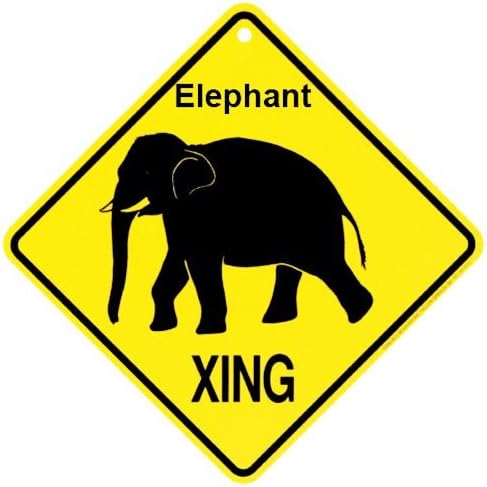 Amazon.com: KC Creations Elephant Xing Caution Crossing Sign Wildlife ...